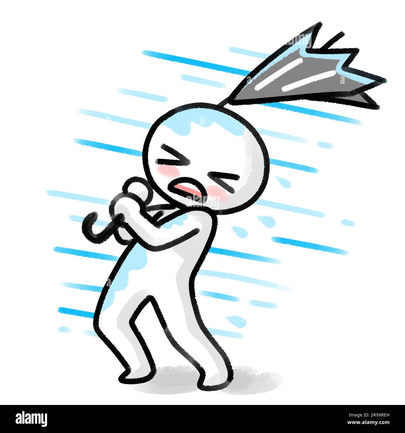 rainstorm( a storm accompanied by heavy rain). Illustration character ...