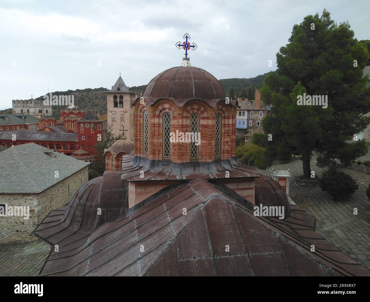 The Monastery of Vatopedi is a monastery built on Mount Athos Stock ...