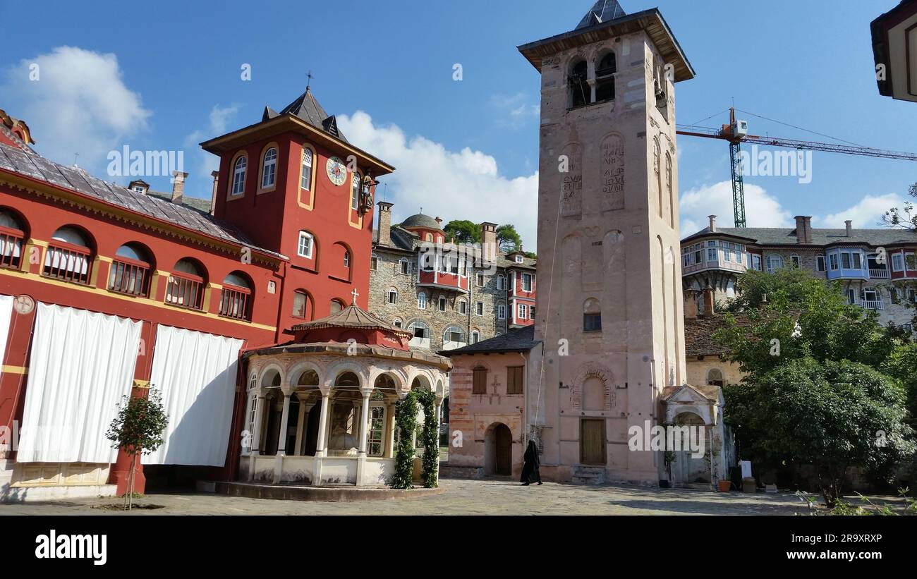 The Monastery of Vatopedi is a monastery built on Mount Athos Stock ...