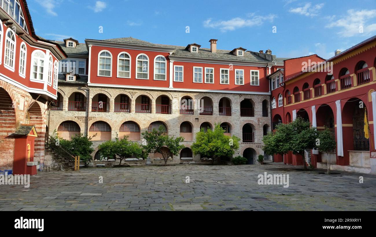 The Monastery of Vatopedi is a monastery built on Mount Athos Stock ...