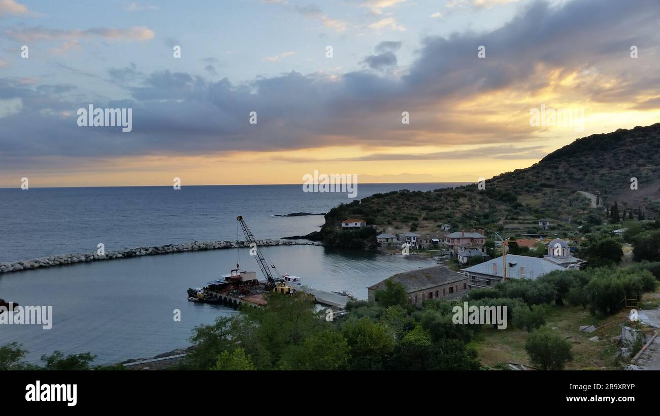 The Monastery of Vatopedi is a monastery built on Mount Athos Stock ...