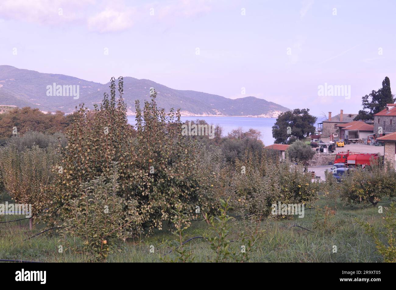 The Monastery of Vatopedi is a monastery built on Mount Athos Stock ...