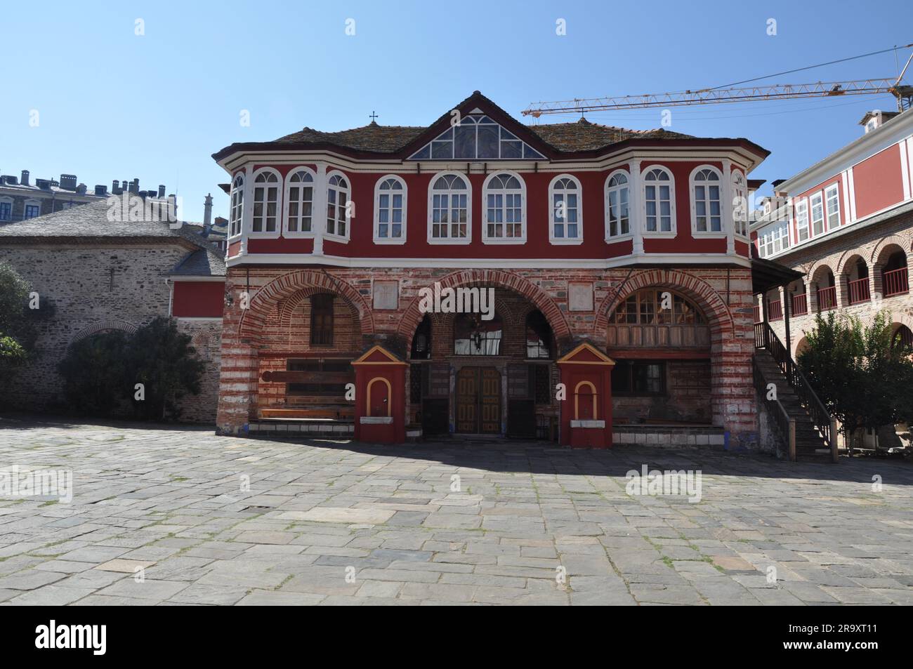 The Monastery of Vatopedi is a monastery built on Mount Athos Stock ...