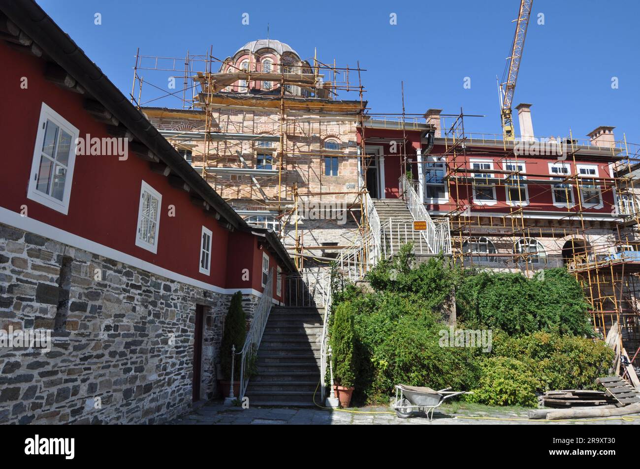 The Monastery of Vatopedi is a monastery built on Mount Athos Stock ...