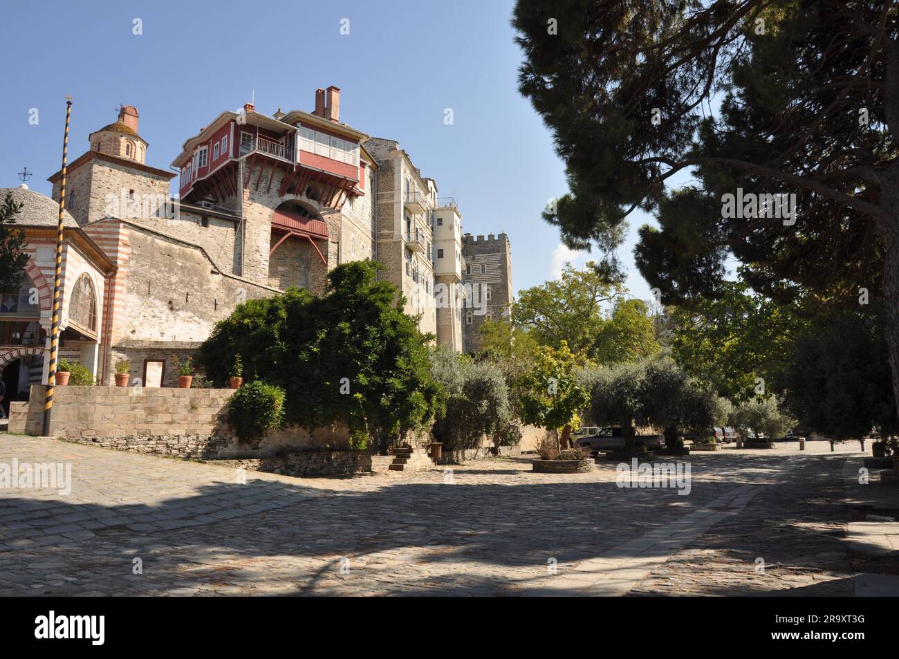 The Monastery of Vatopedi is a monastery built on Mount Athos Stock ...