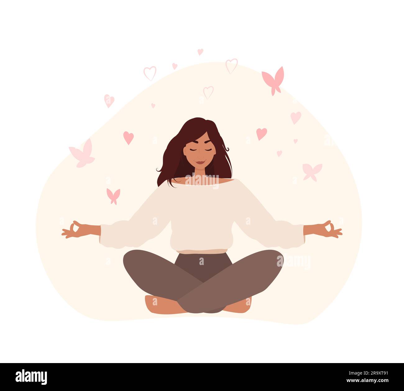 Meditation woman freedom Cut Out Stock Images & Pictures - Alamy