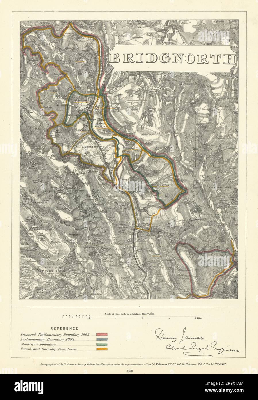 Bridgnorth, Shropshire. JAMES. Parliamentary Boundary Commission 1868 ...