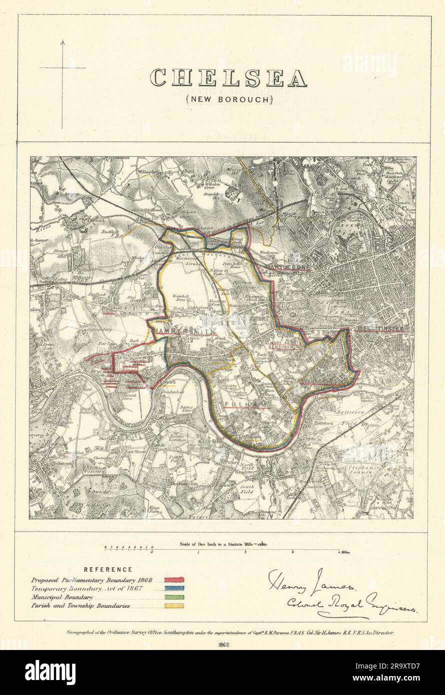 Chelsea (New Borough), London. JAMES. Parliamentary Boundary Commission ...