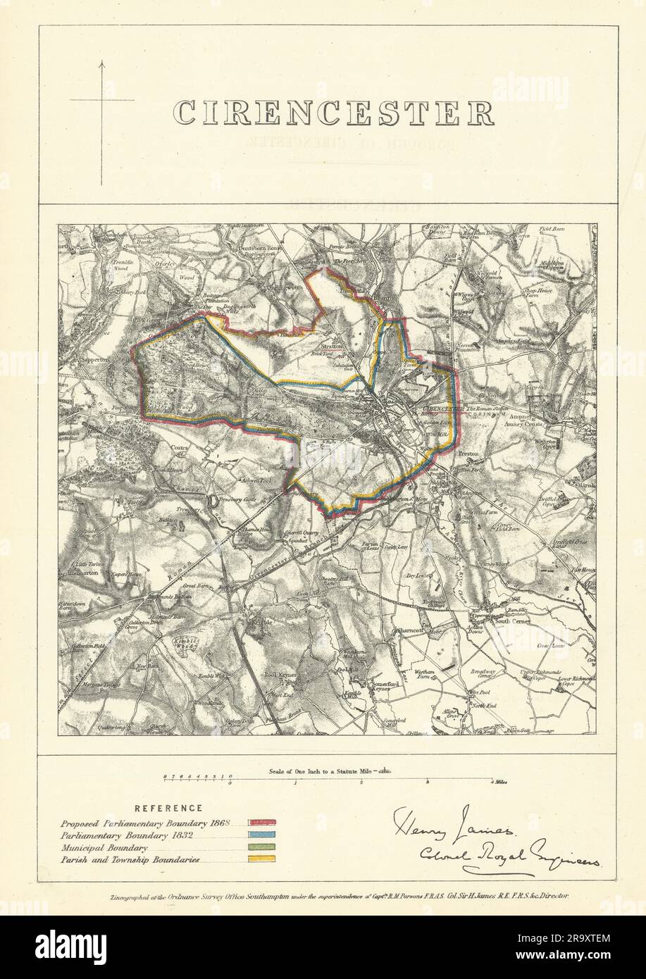 Cirencester, Gloucestershire. JAMES. Parliamentary Boundary Commission ...