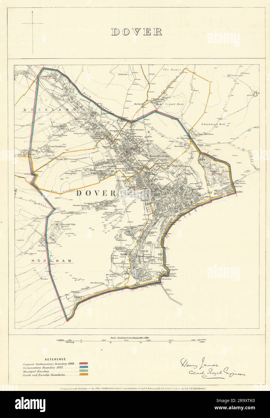Dover, Kent. JAMES. Parliamentary Boundary Commission 1868 old antique ...