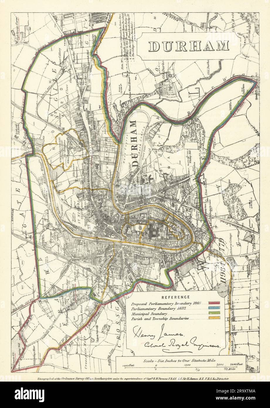 Old map durham hi-res stock photography and images - Alamy