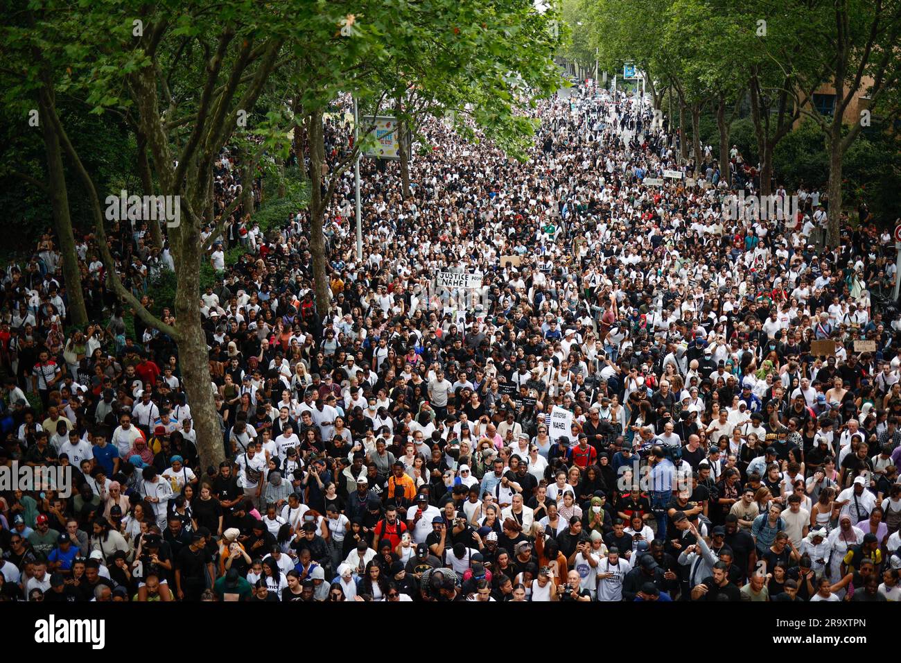 Paris, France. 29th June, 2023. White march in tribute to Nahel, 17 ...