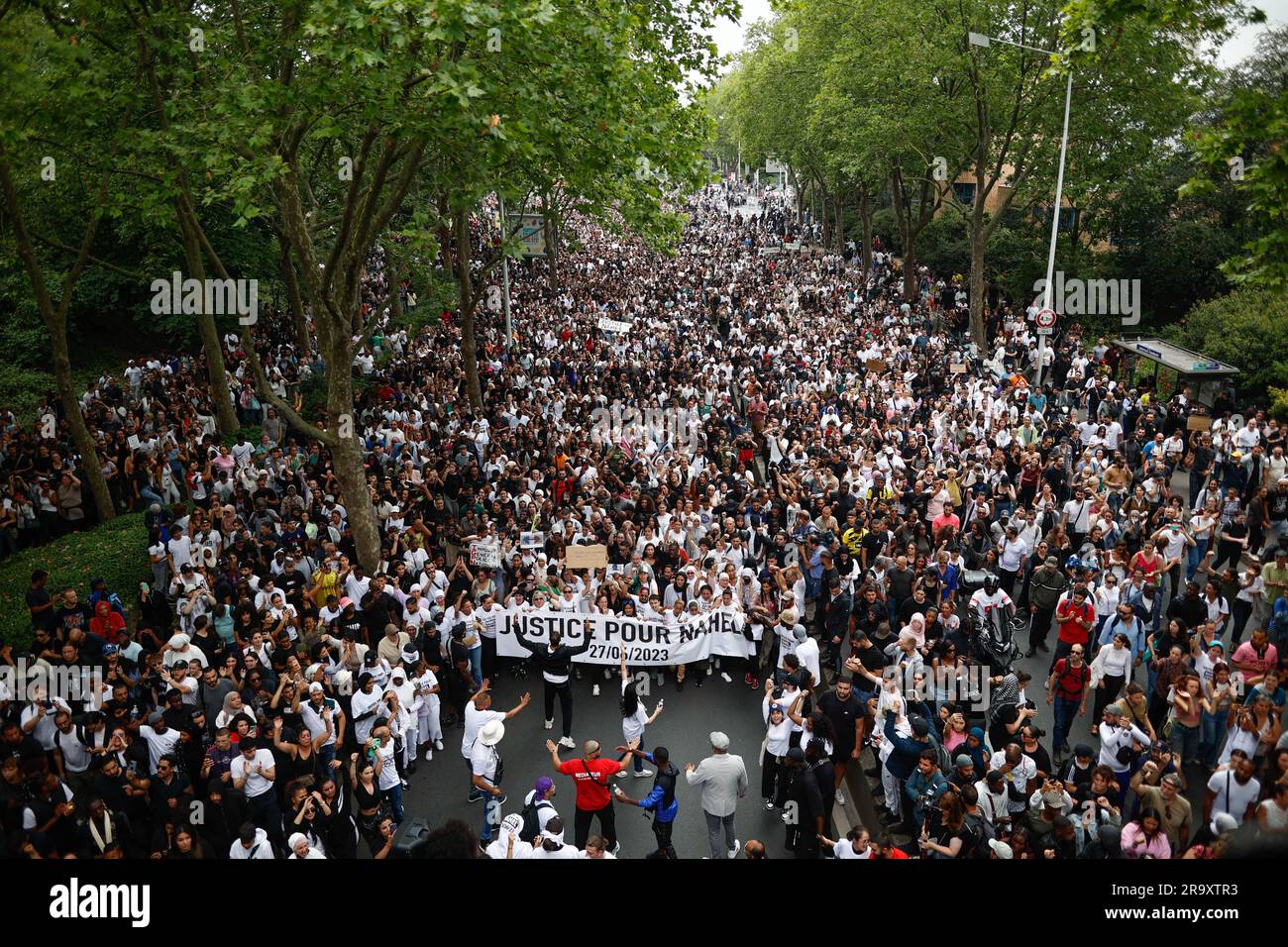 Paris, France. 29th June, 2023. White march in tribute to Nahel, 17 ...