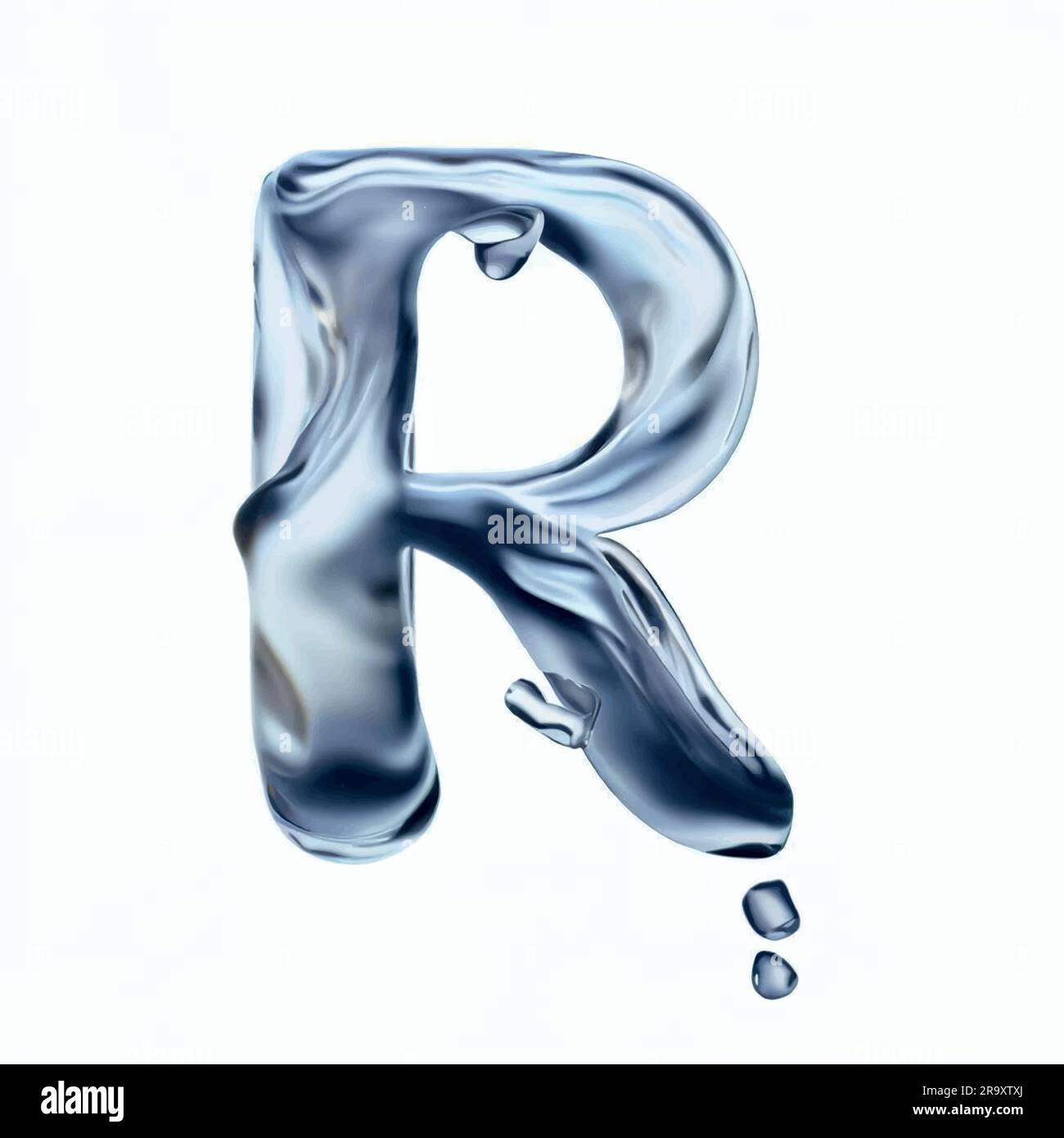 capital letter R in water with blank image background Stock Vector ...