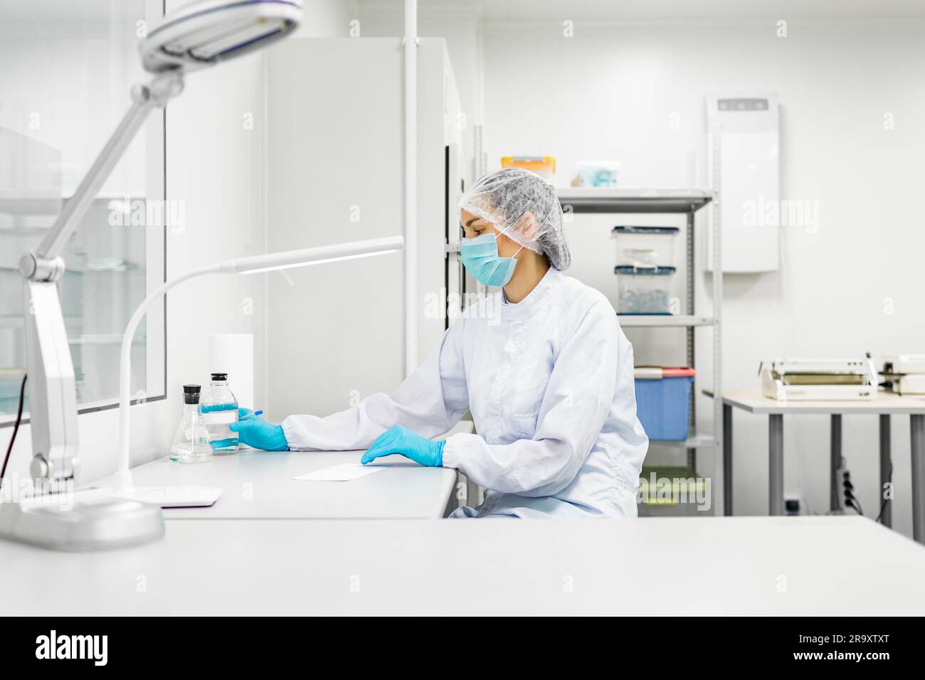 Laboratory for the production of biomaterials. People do research Stock ...