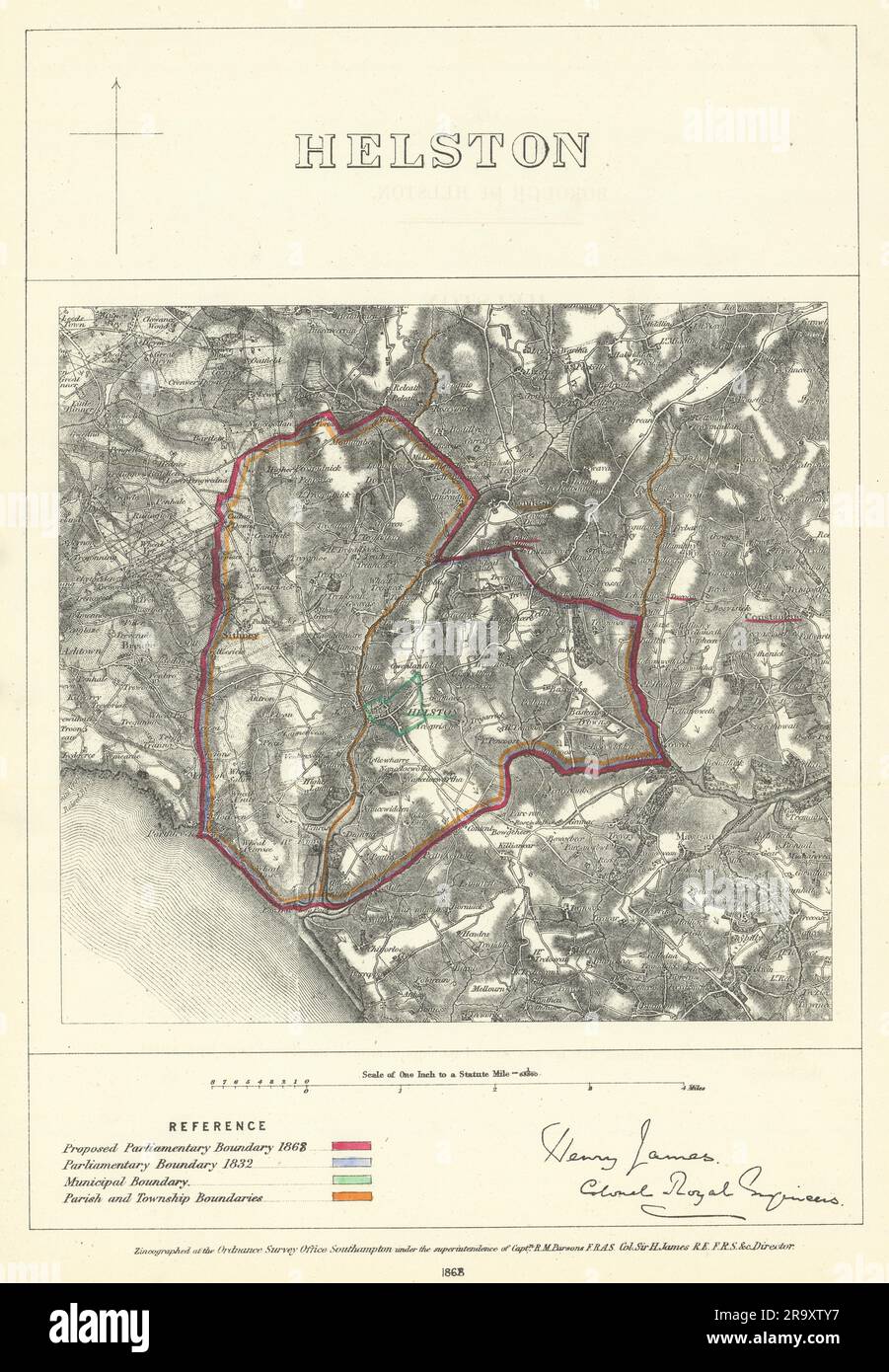 Old map of cornwall hi-res stock photography and images - Alamy