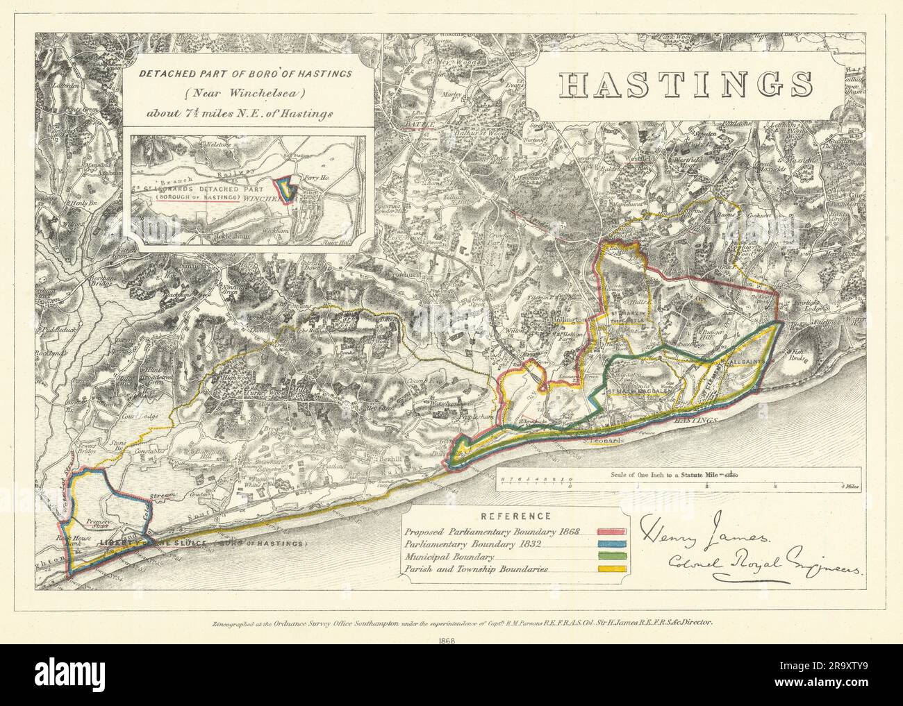 Map of hastings hi-res stock photography and images - Alamy