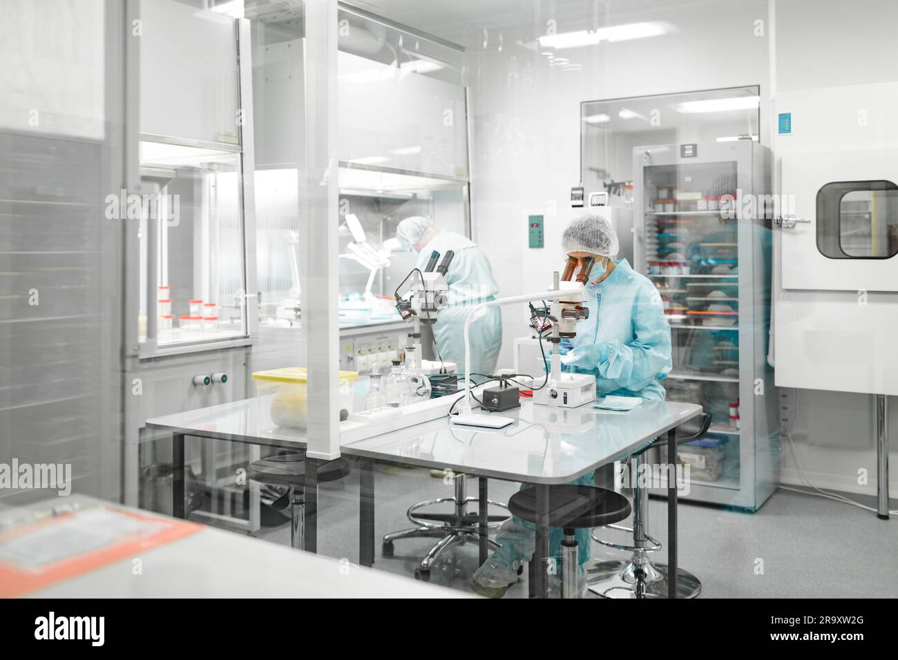 Laboratory for the production of biomaterials. People do research Stock ...