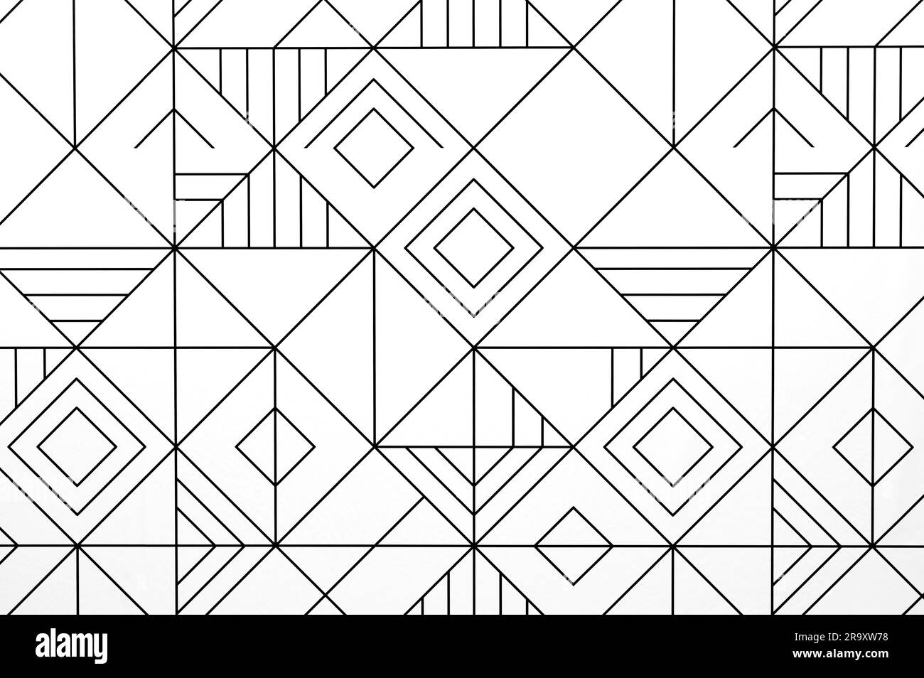 Interior wallpaper design, black patterned lines on white background ...