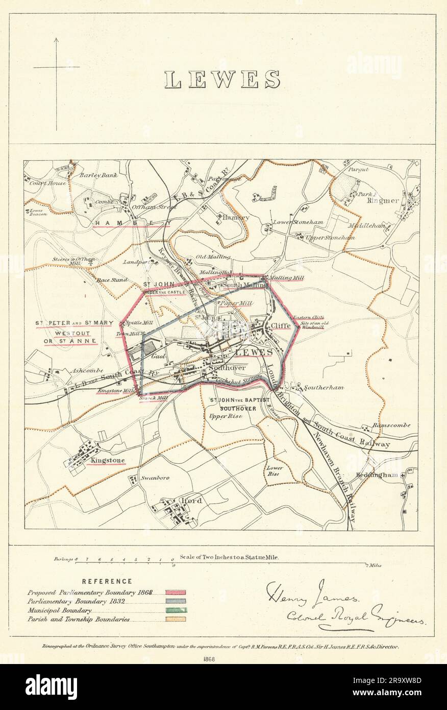 Map of lewes hi-res stock photography and images - Alamy