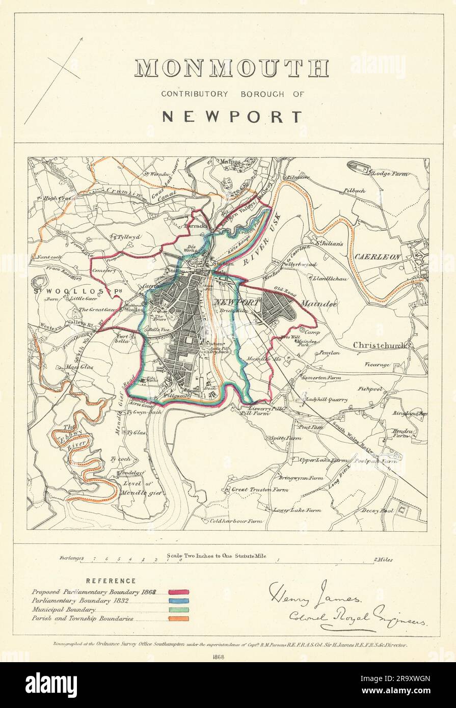 Monmouth map hi-res stock photography and images - Alamy