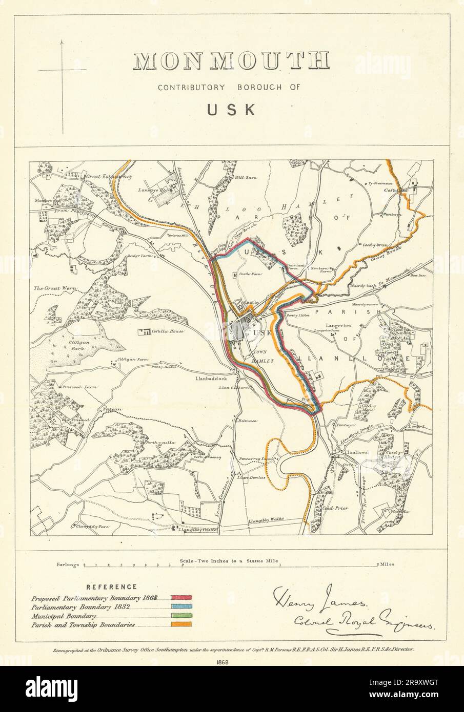 Monmouth map hi-res stock photography and images - Alamy