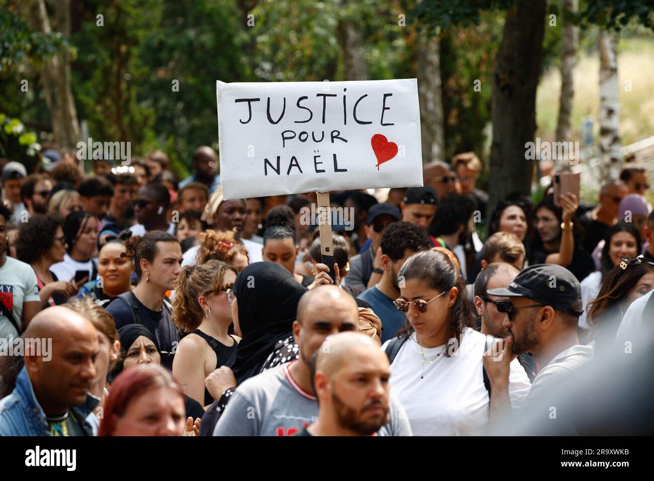 Paris, France. 29th June, 2023. White march in tribute to Nahel, 17 ...
