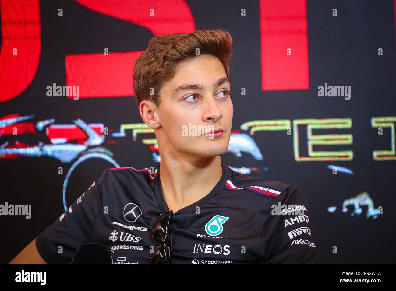 #63 George Russell, (GRB) AMG Mercedes Ineos during the Austrian GP ...