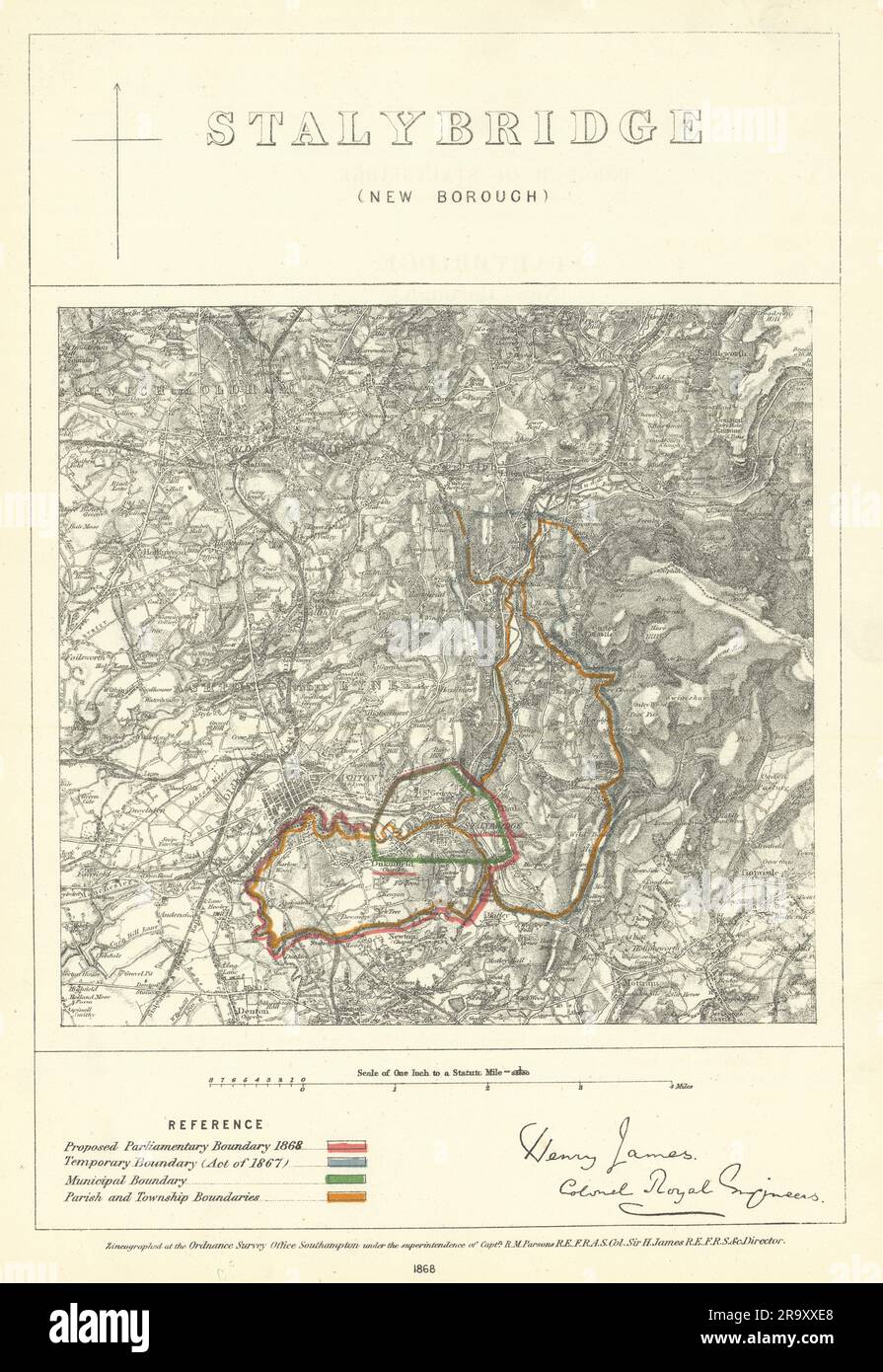 Stalybridge, Manchester. JAMES. Parliamentary Boundary Commission 1868 ...