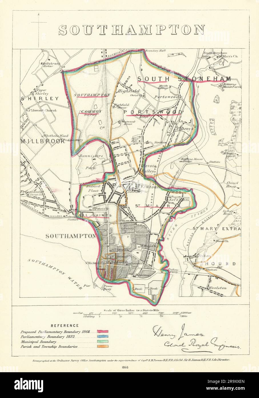 Old map southampton hi-res stock photography and images - Alamy