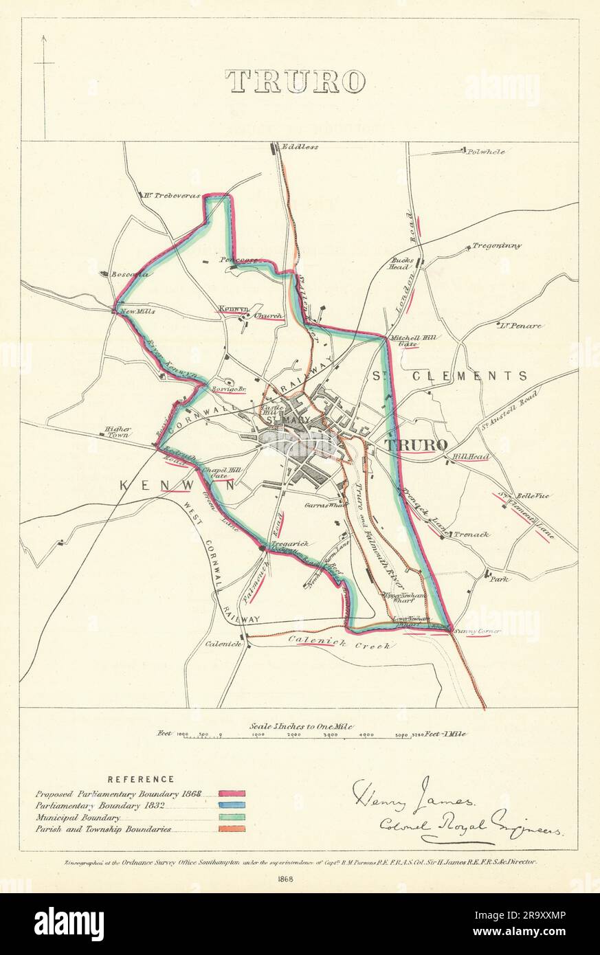 Antique map of cornwall hi-res stock photography and images - Alamy