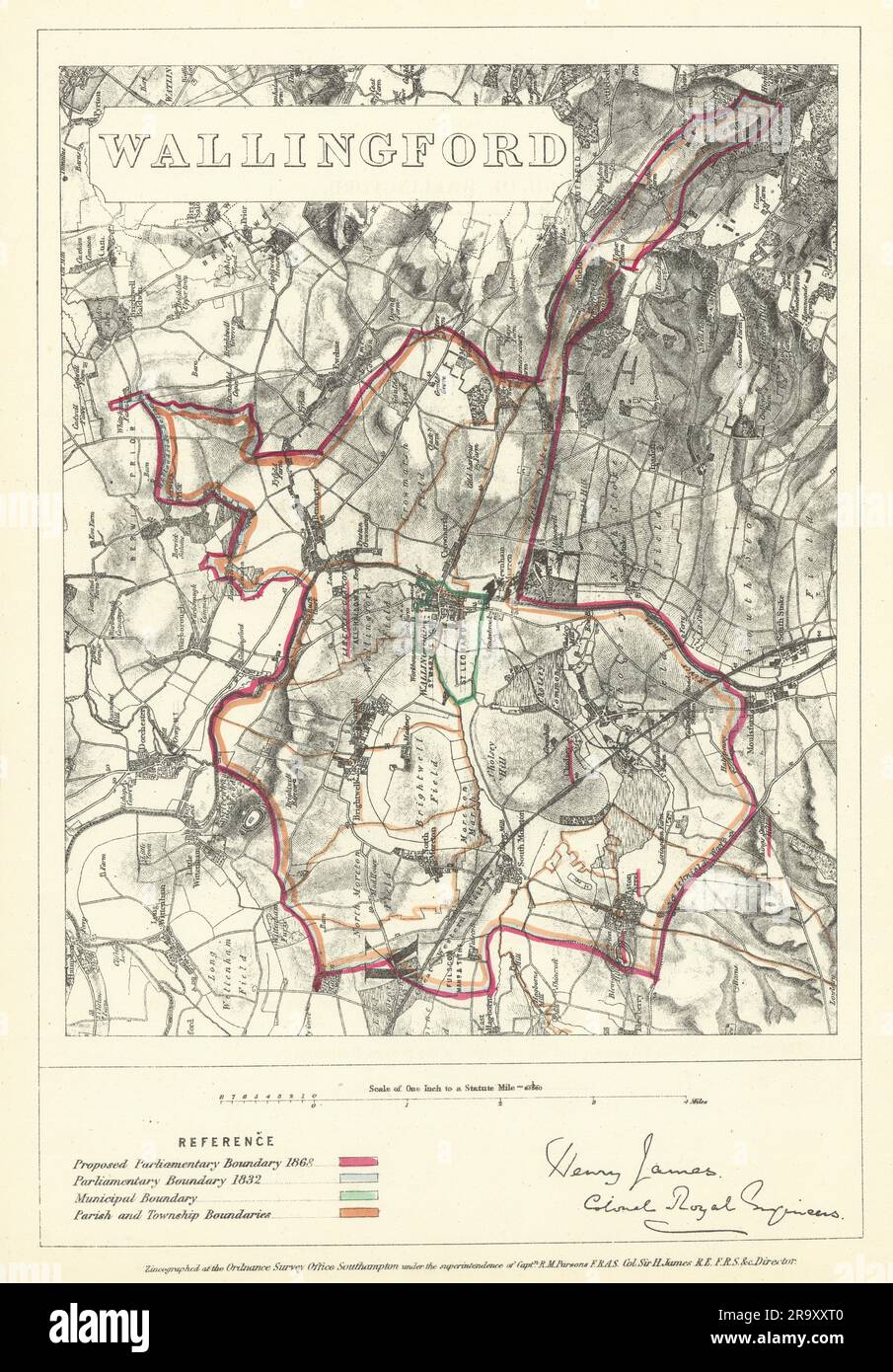 Wallingford, Berkshire. JAMES. Parliamentary Boundary Commission 1868 ...