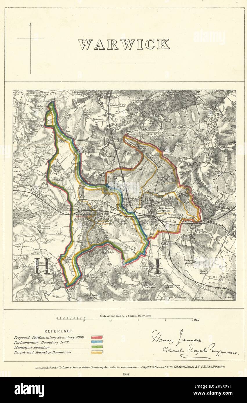 Warwick map hi-res stock photography and images - Alamy