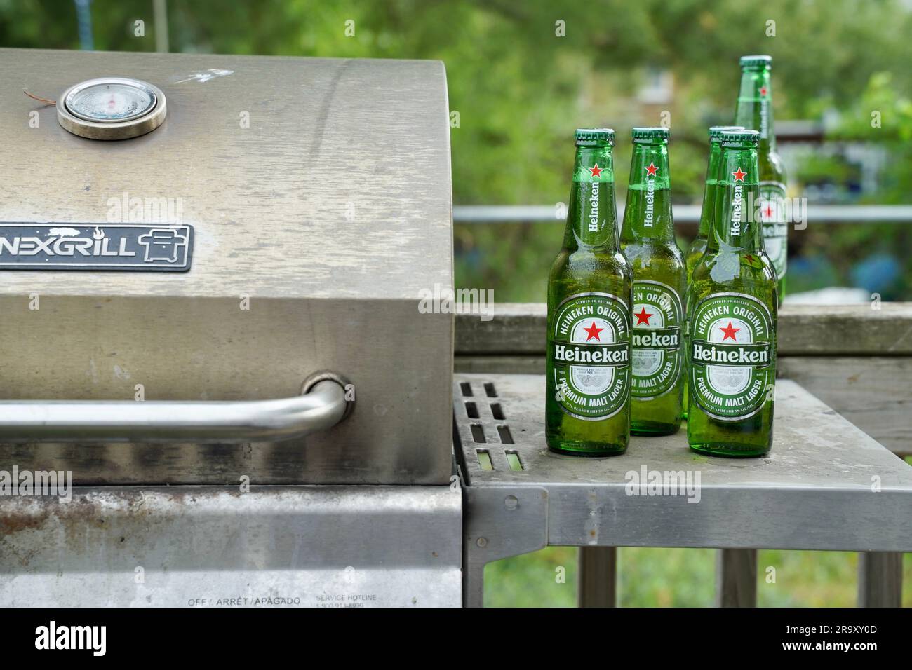 Rockford, IL -27 june2023 :Heineken, Beer. A Heineken beer bottle on a ...