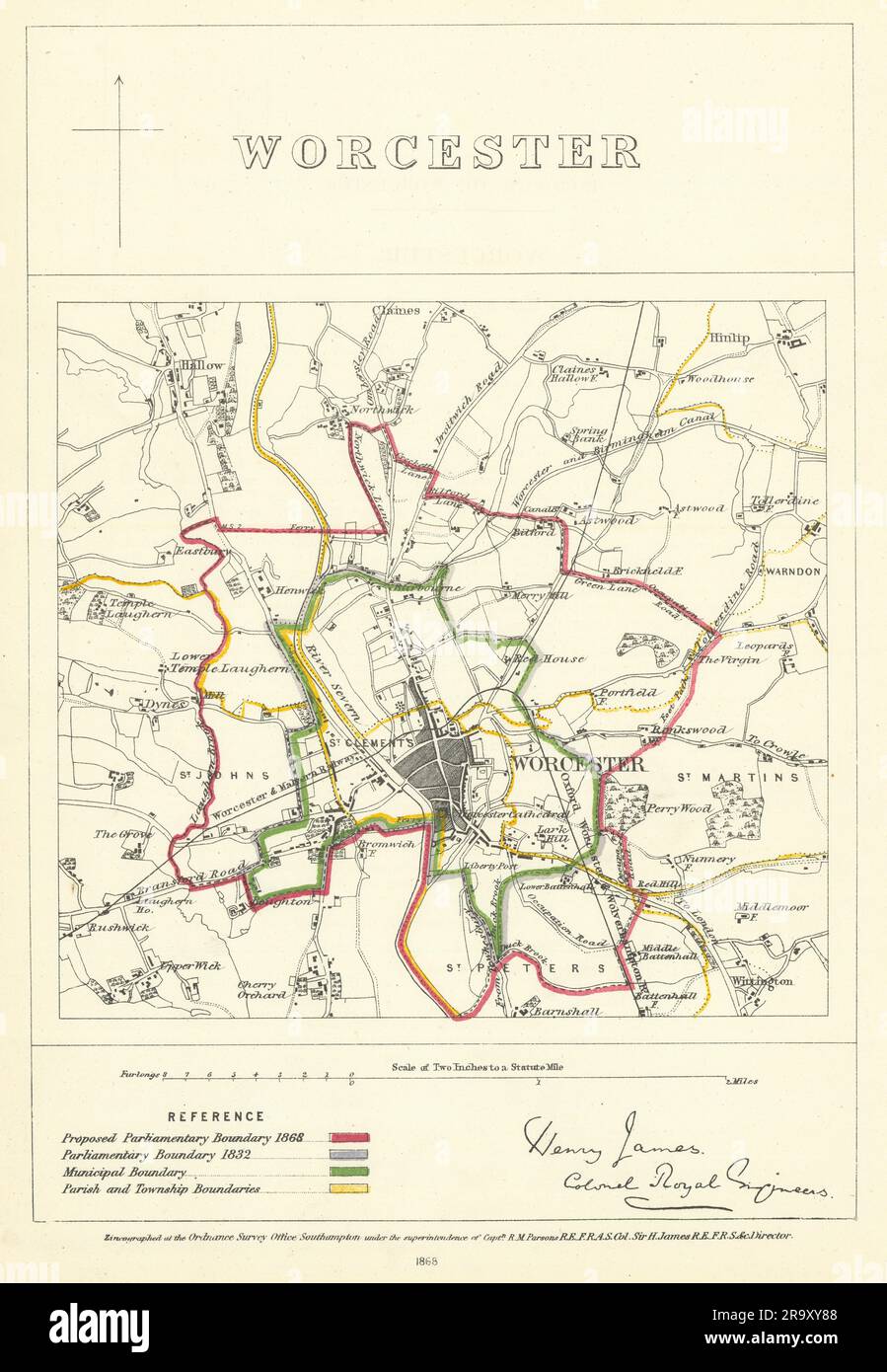 Worcester, Worcestershire. JAMES. Parliamentary Boundary Commission ...