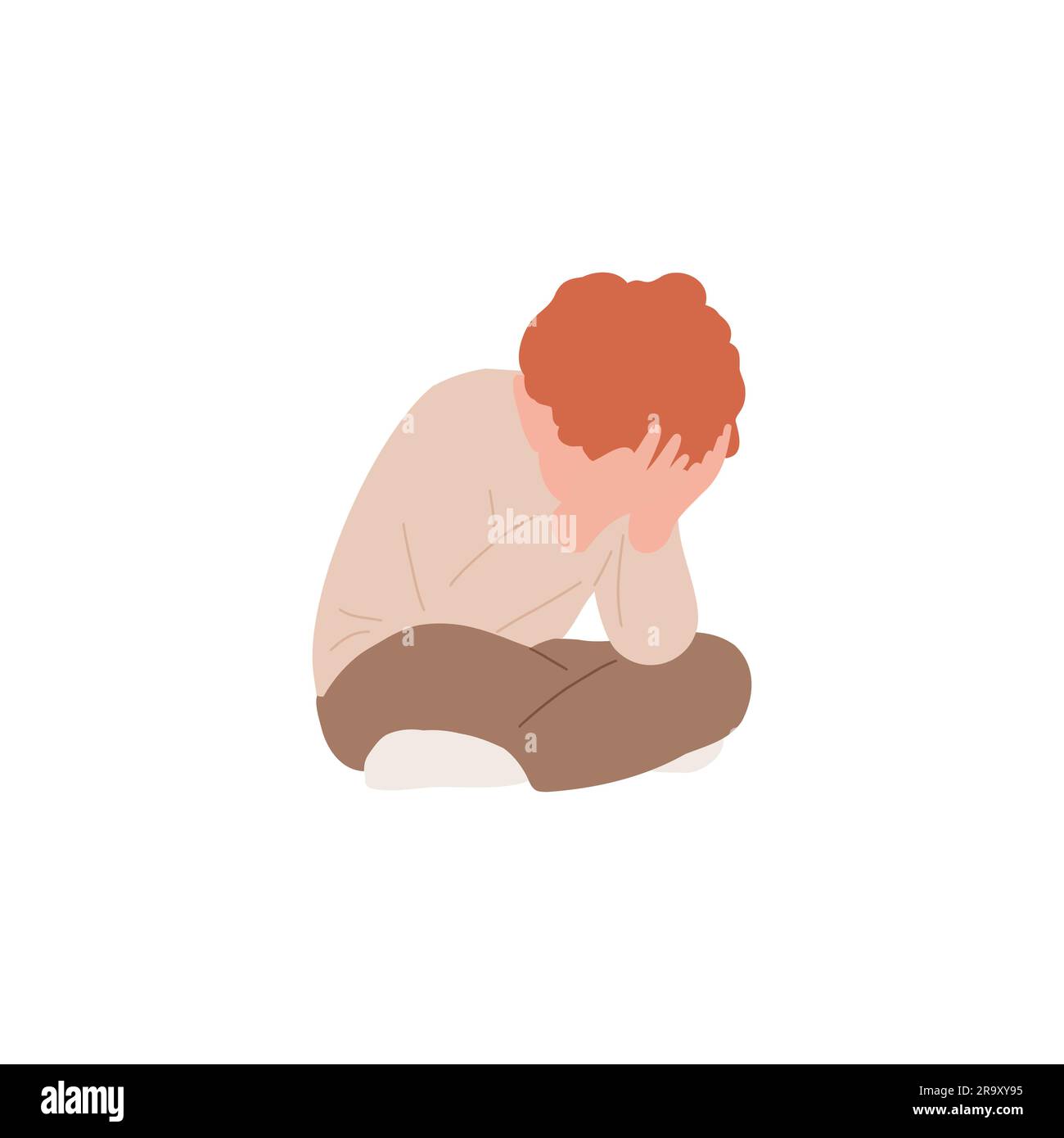 Sad tired child boy Stock Vector Images - Alamy