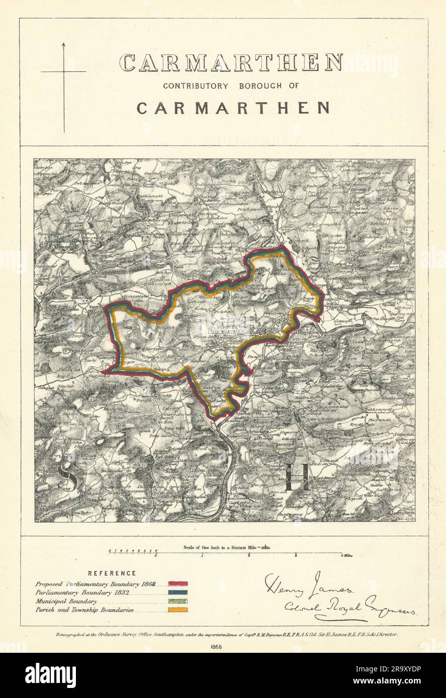 Vintage map of carmarthen, wales hi-res stock photography and images ...