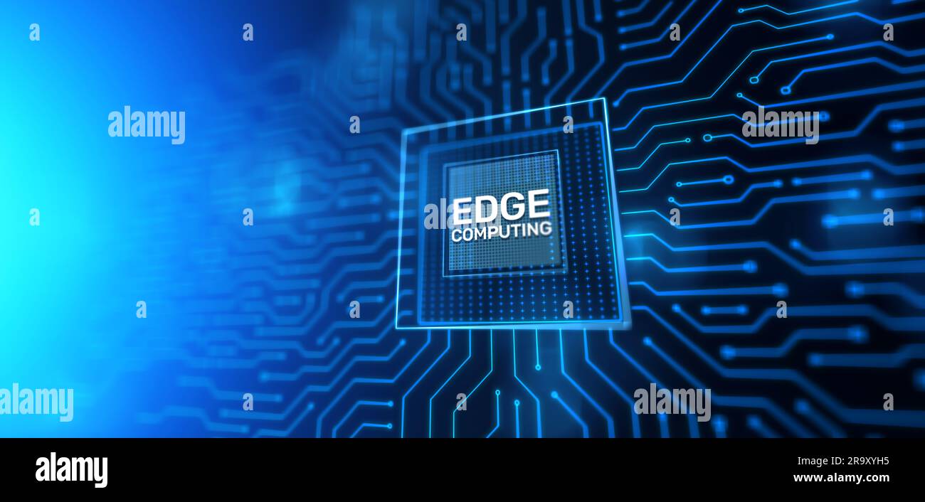 Edge computing modern IT technology on virtual screen concept Stock ...