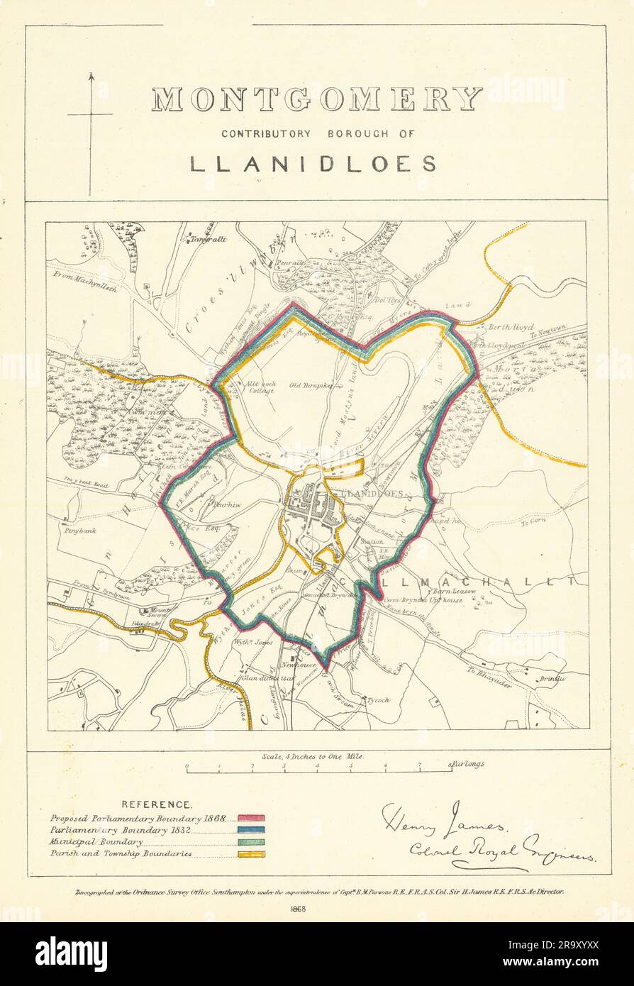 Montgomery Contrib'y Borough of Llanidloes. JAMES. Boundary Commission ...