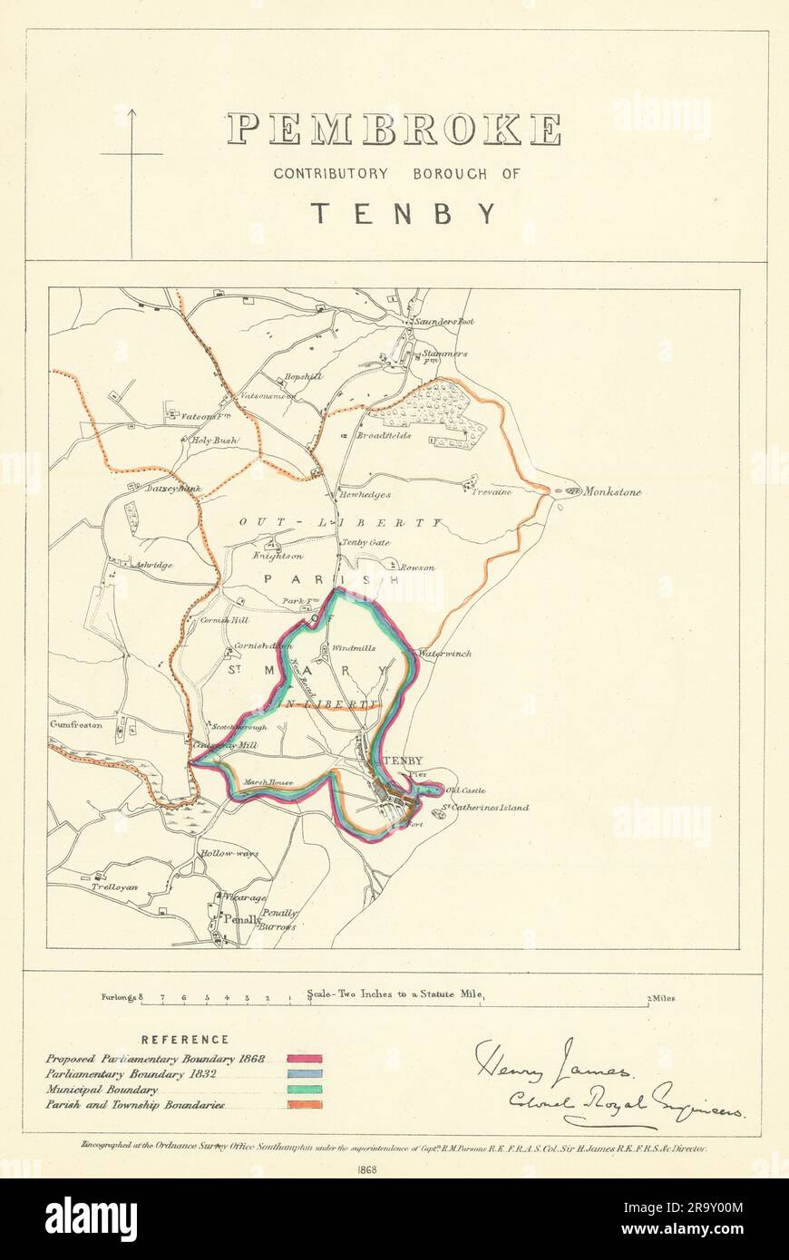 Tenby map hi-res stock photography and images - Alamy