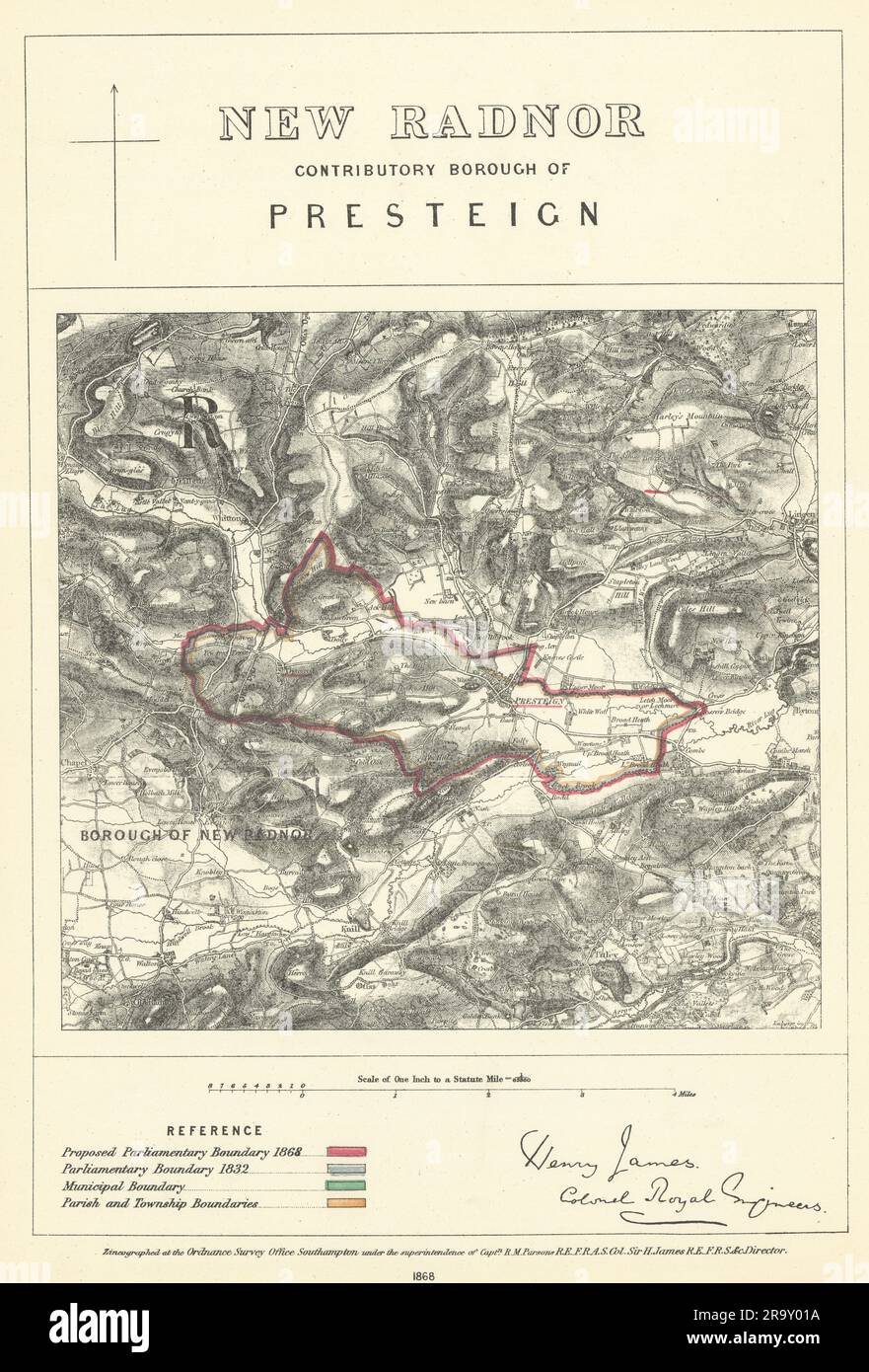 Radnorshire map hi-res stock photography and images - Alamy
