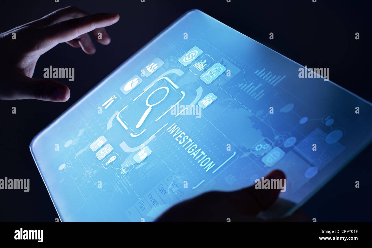 Investigation inspection audit business concept on virtual screen Stock ...