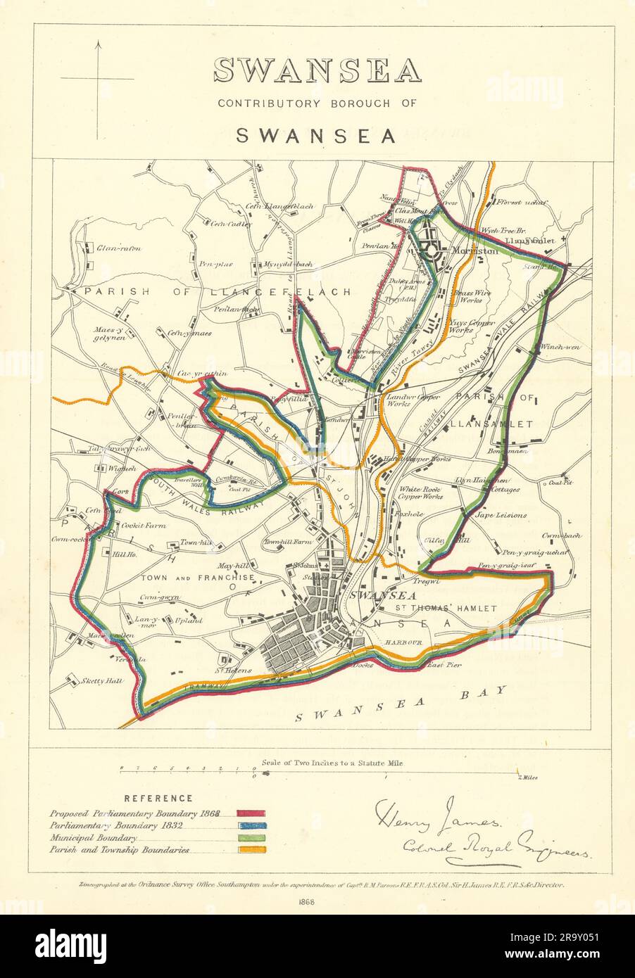 Map of swansea hi-res stock photography and images - Alamy