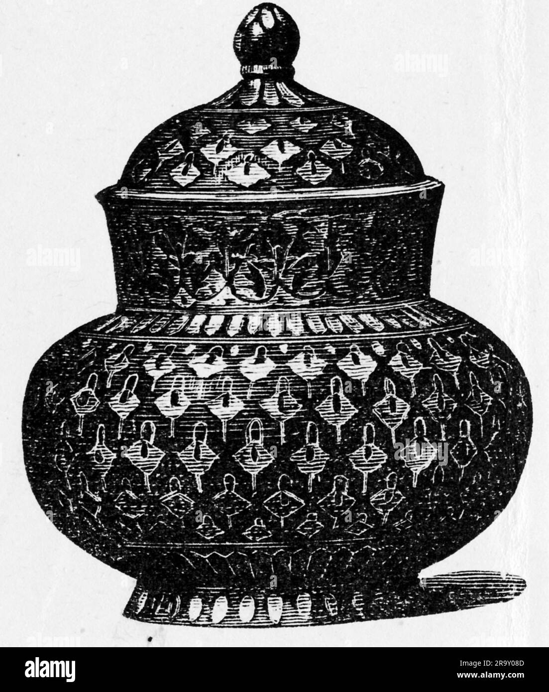 household, vessels, pewter from India, Bidrah work, wood engraving, 2nd ...