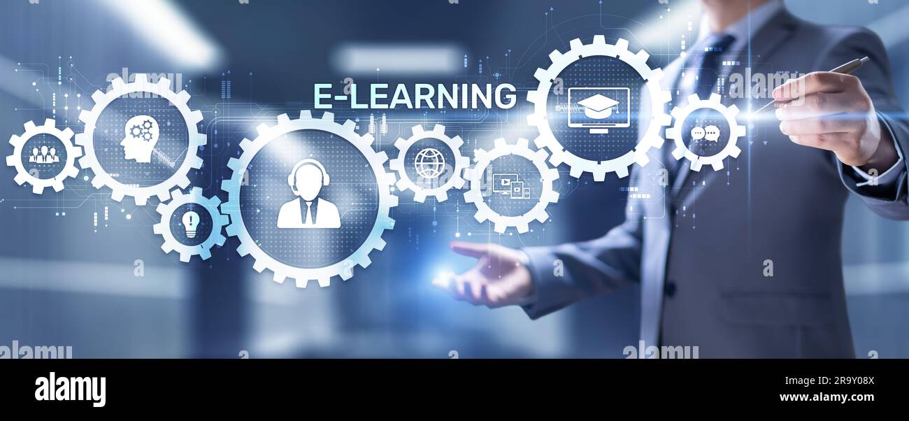 E-learning EdTech Education Technology elearning online learning internet technology concept ...