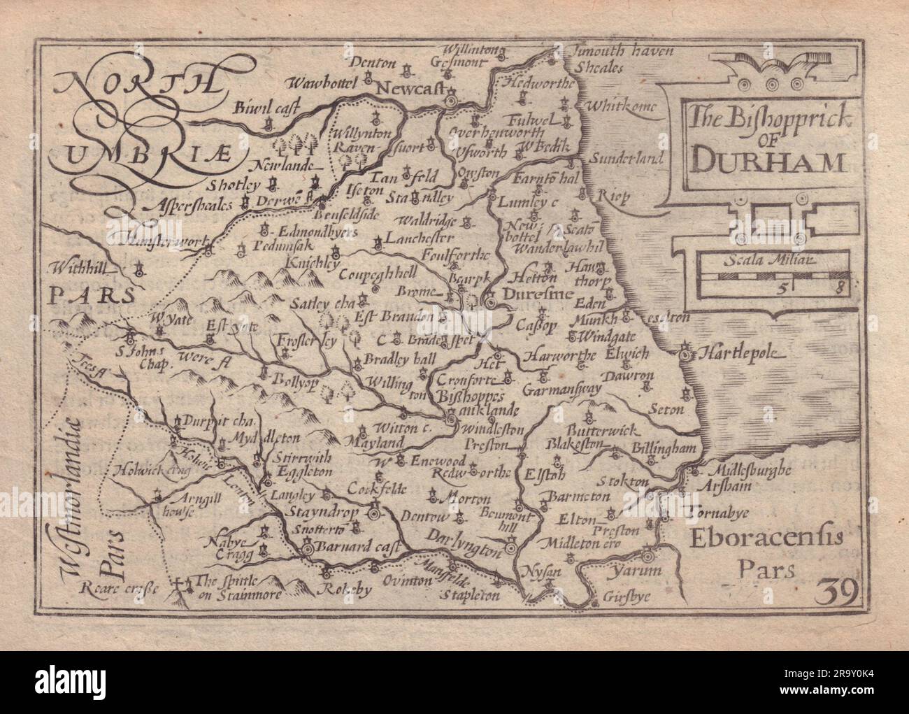 County durham map hi-res stock photography and images - Alamy