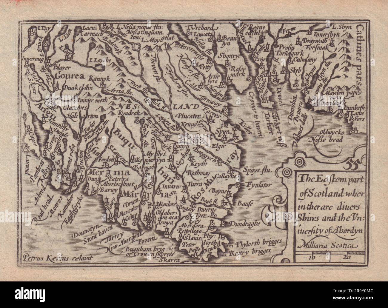 The [North] Eastern part of Scotland… by Keere. "Speed miniature" 1632 ...