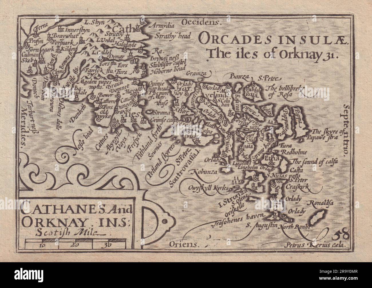 Cathanes & Orknay Ins. by Keere. "Speed miniature" Caithness Orkney ...