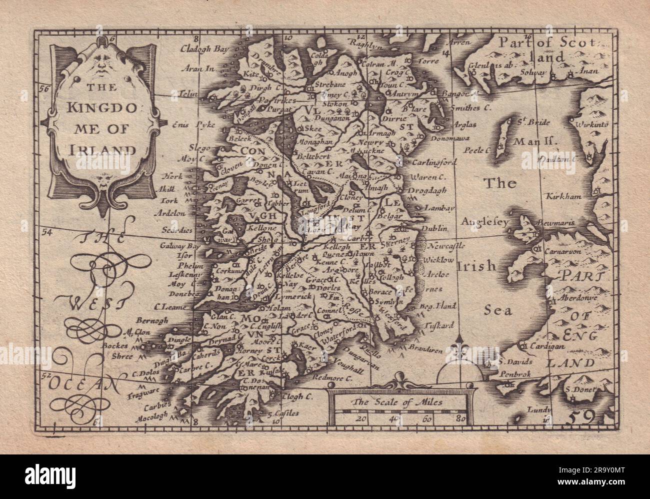 The Kingdome of Irland by van den Keere. "Speed miniature" Ireland 1632 ...