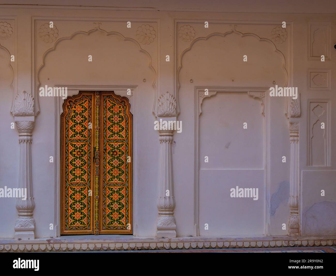 Traditional door in palace of Rajasthan. Heritage artwork of India ...